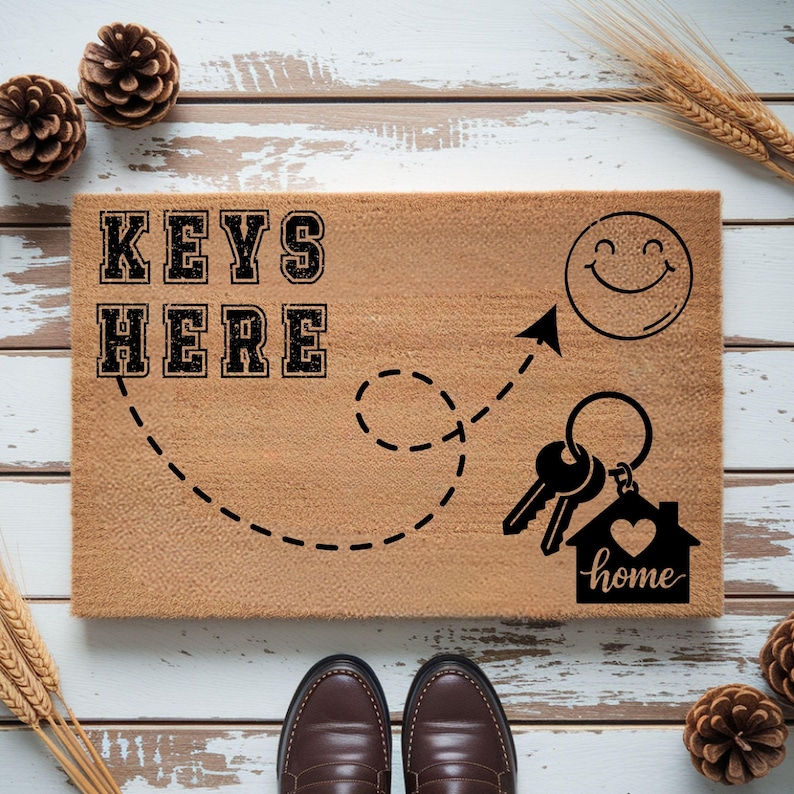 Funny Keys Here Doormat, Coir Key Reminder Welcome Mat, Housewarming ...