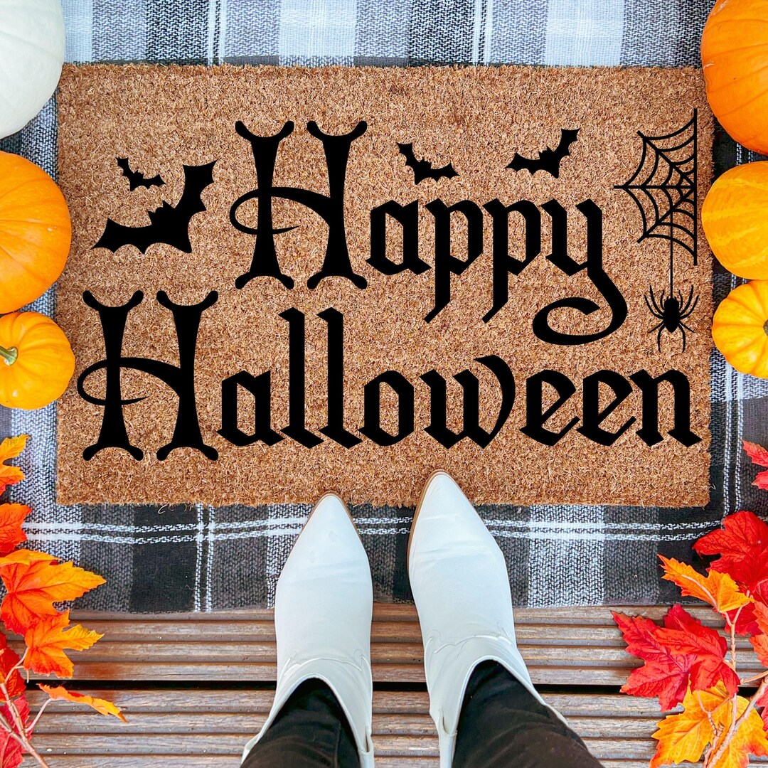 Happy Halloween Doormat – Front Door Halloween Welcome Mat, Durable Non ...