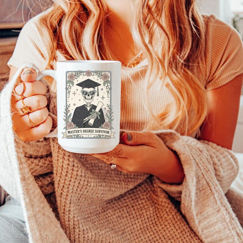 Master’s Degree Survivor Mug 2026, Funny Graduation Gift, Tarot Style ...