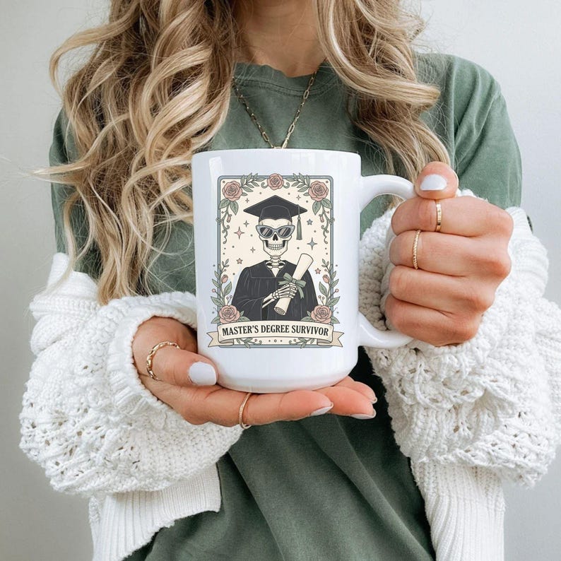 Master’s Degree Survivor Mug 2026, Funny Graduation Gift, Tarot Style ...