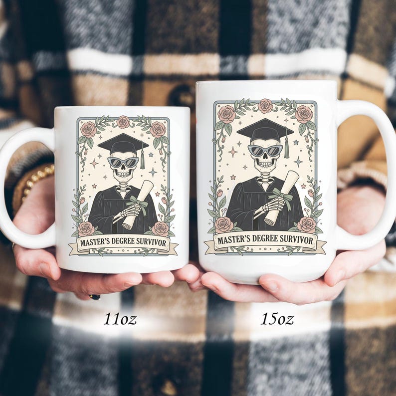 Master’s Degree Survivor Mug 2026, Funny Graduation Gift, Tarot Style ...