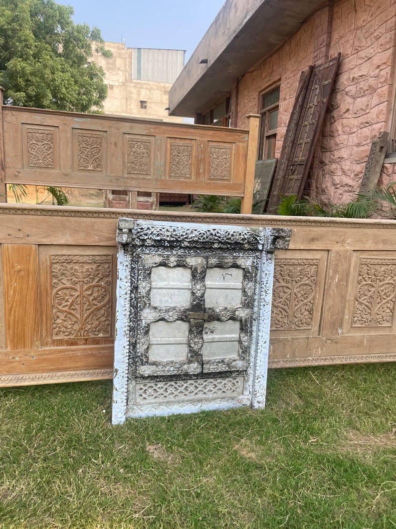 Antique Shekhawati Wooden Window | Hand-carved Rustic Window Frame ...