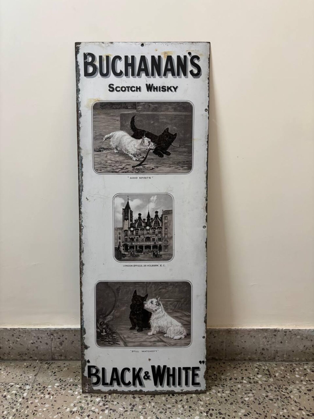 Antique Buchanan’s Black and White Scotch Whisky Advertisement Board ...