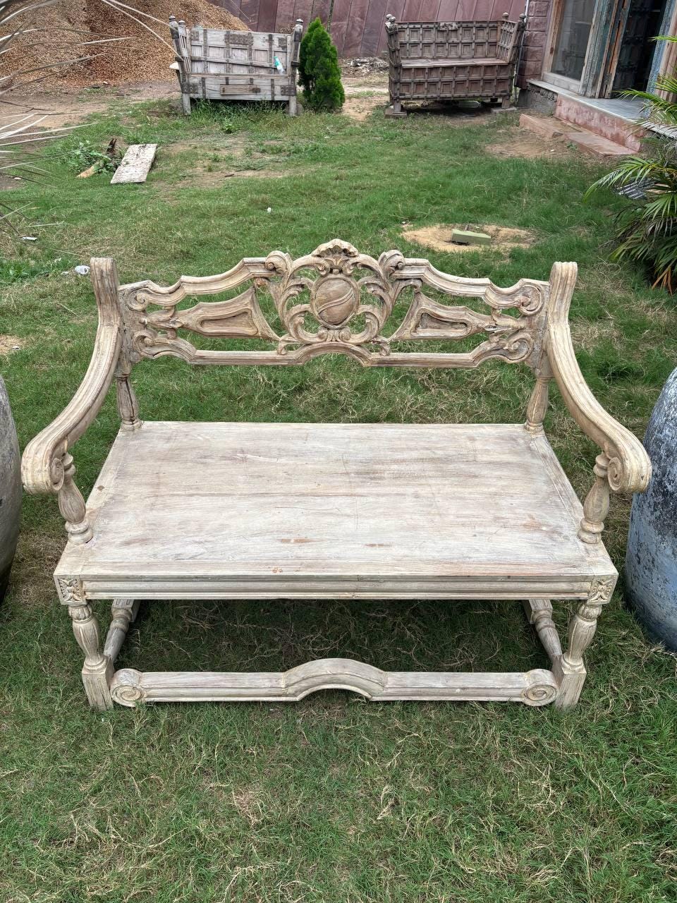 Handcrafted Wooden French Bench: Rustic Farmhouse Seating - Etsy