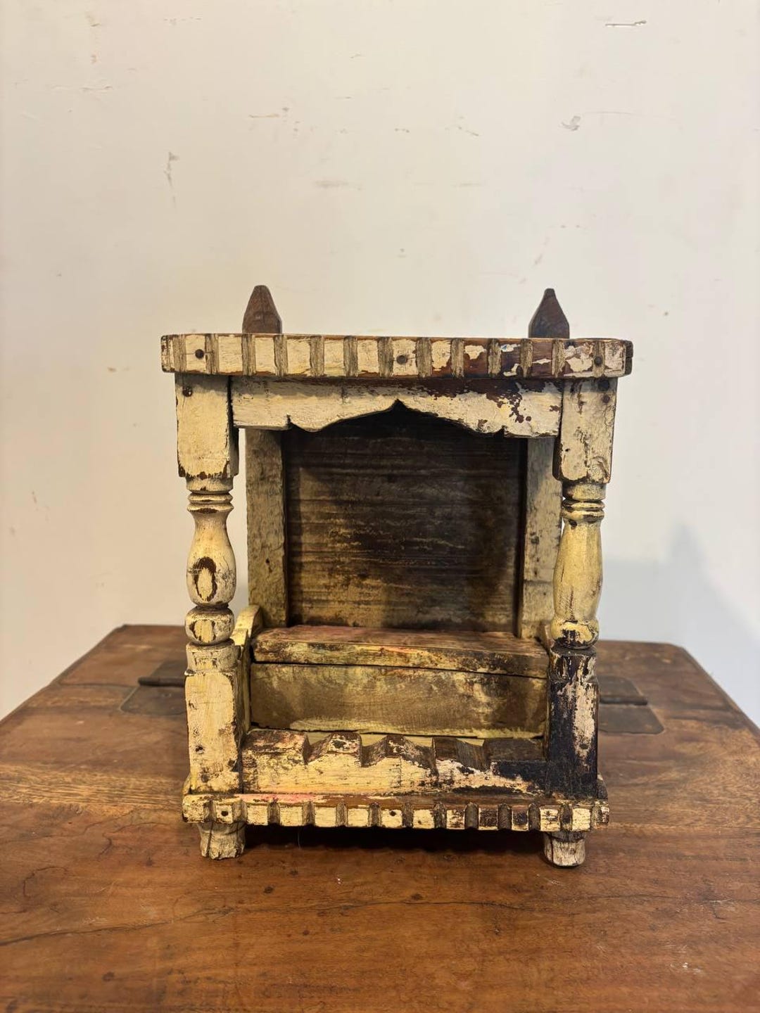 Antique Vintage Indian Wooden Temple | Handcrafted Hindu Altar Mandir ...