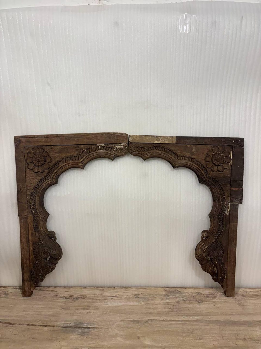 Antique Hand Carved Teak Wood Arch Frame, Indian Architectural Salvage ...