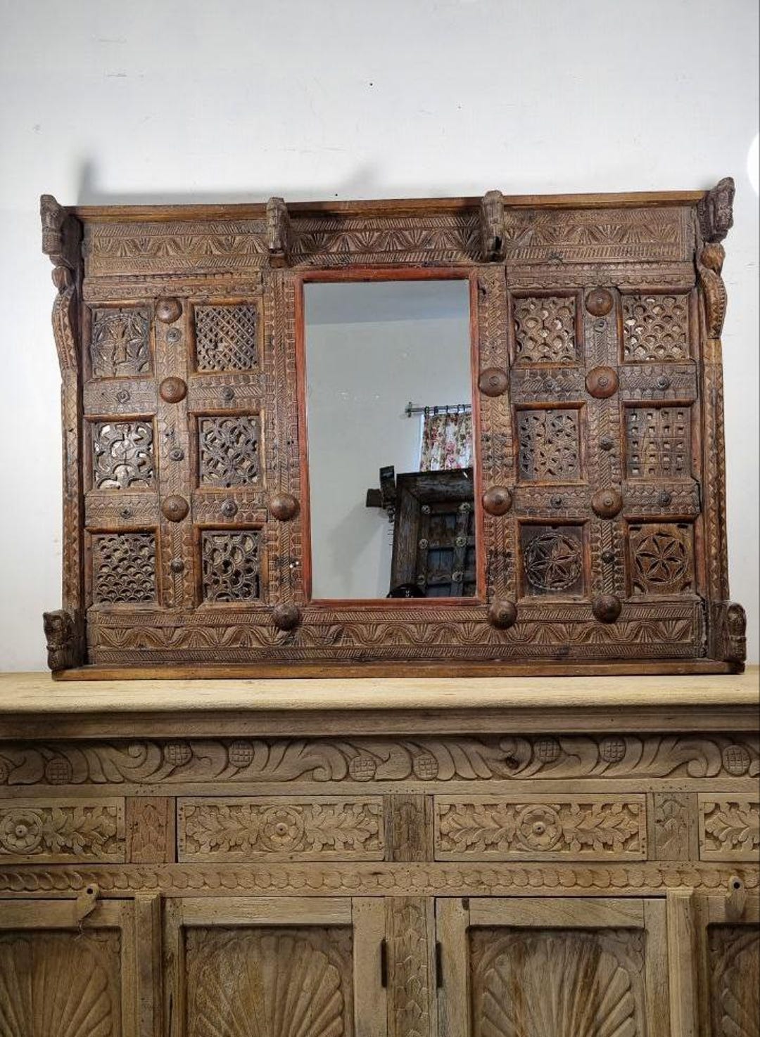 Rustic White India Mirror: Antique Inspired Farmhouse Decor - Etsy