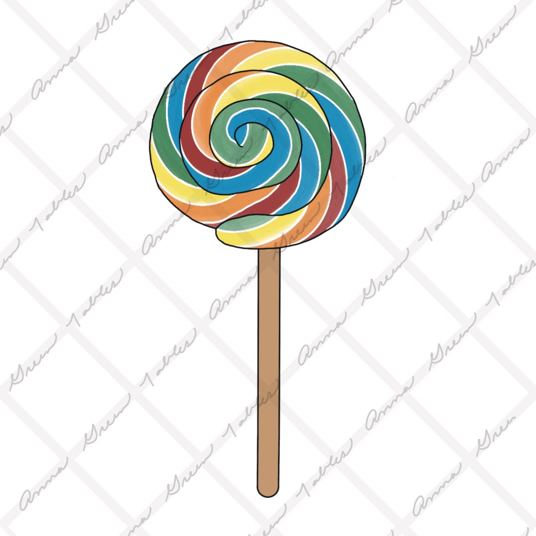 Colorful Lollipop Clipart: Hand-drawn Carnival Candy (digital Download ...