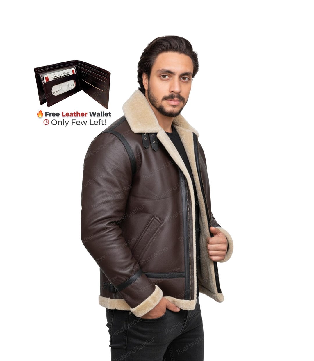 Men’s Leather Bomber Jacket – Aviator Fit | Handmade B3 Shearling ...