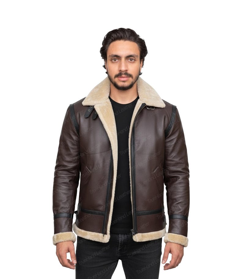 Men’s Leather Bomber Jacket – Aviator Fit | Handmade B3 Shearling ...