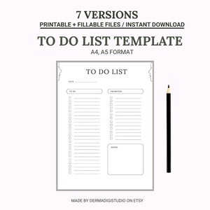 Printable To-do List Templates: Daily & Monthly Planner (A4/A5 PDF ...
