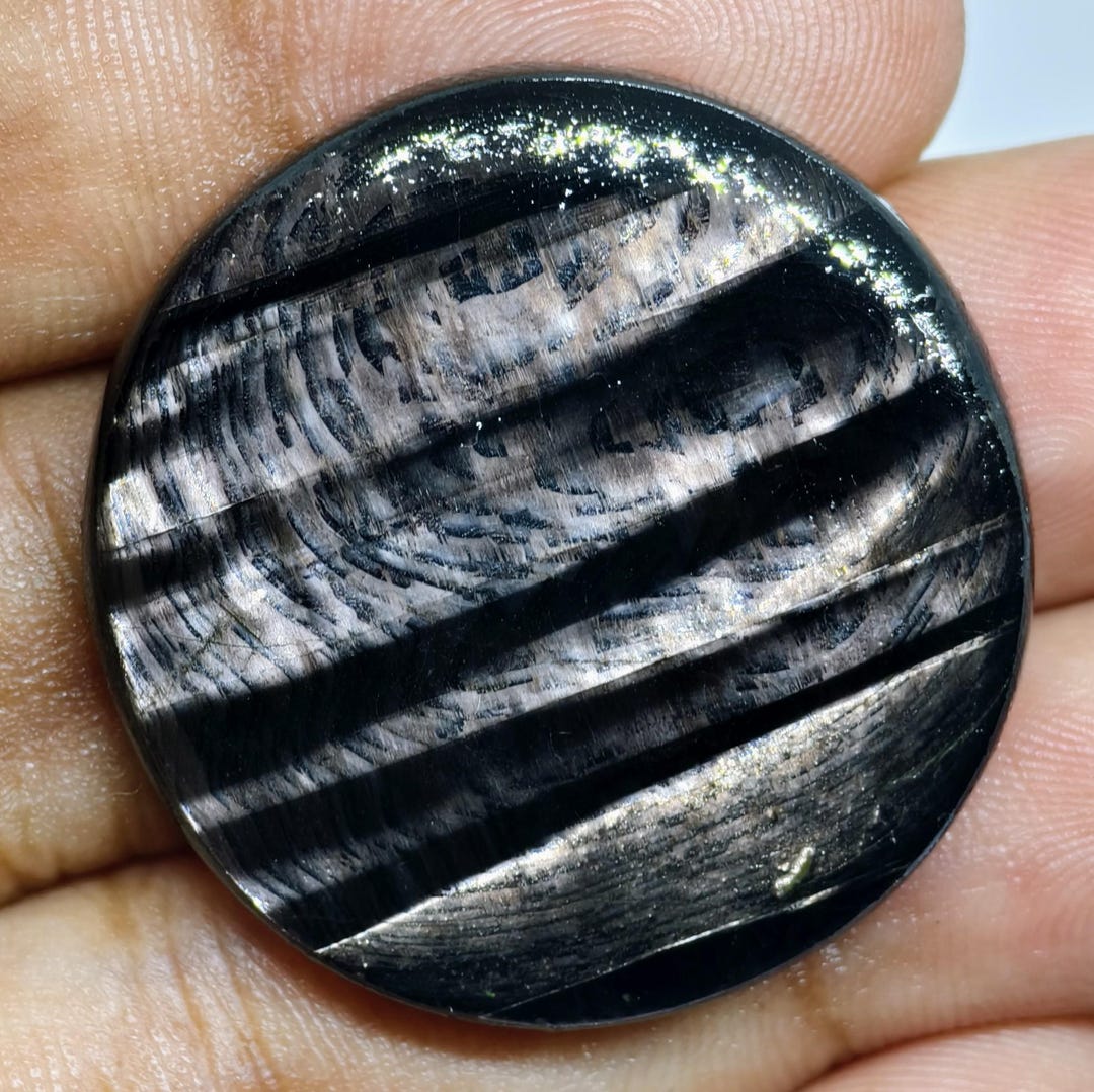 61 Cts Natural Hypersthene Cabochon Gemstone for Jewelry 32.2x31.9x5.2 ...