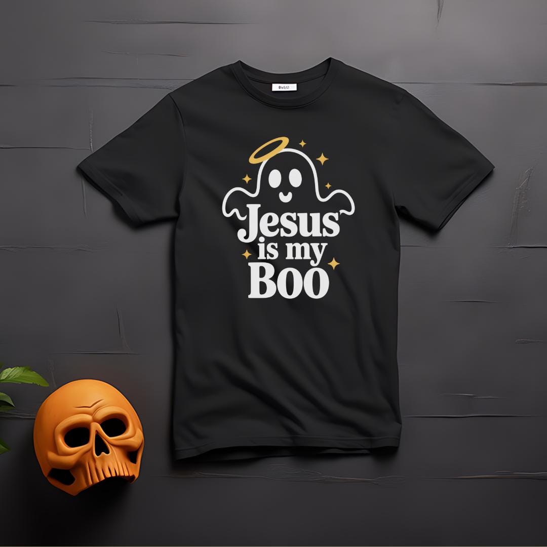 Minimalist Ghost PNG – Jesus is My Boo Christian Halloween Shirt Design ...