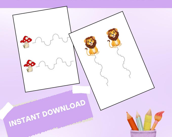 60 Preschool Line Tracing Worksheets Bundle, Fine Motor Pre-writing ...