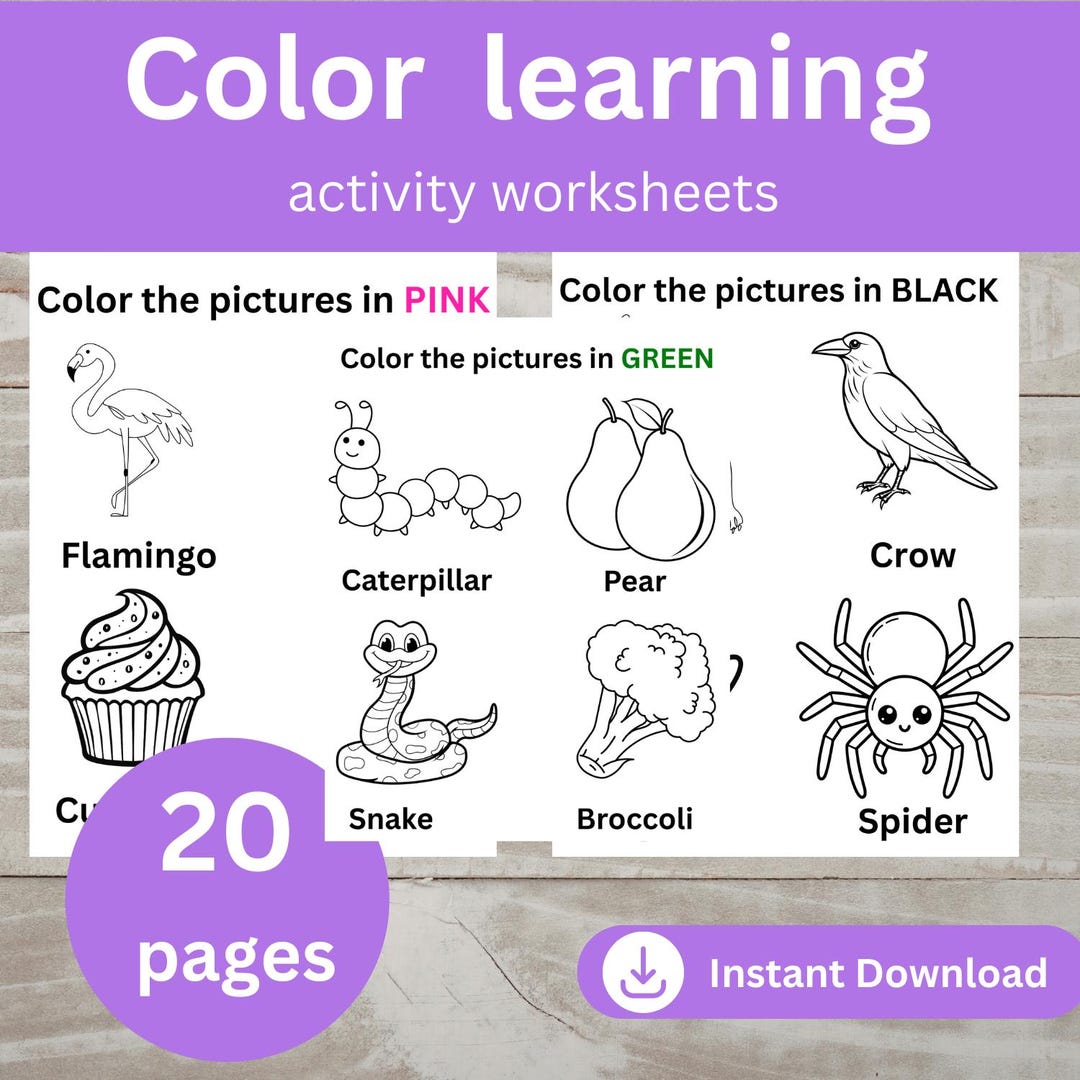 20 Learn Colors Worksheets for Preschool Printable Practice Activity ...