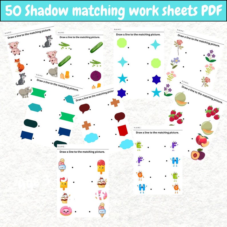 Shadow Matching Game, Preschool Activity, Educational Printable (PDF ...