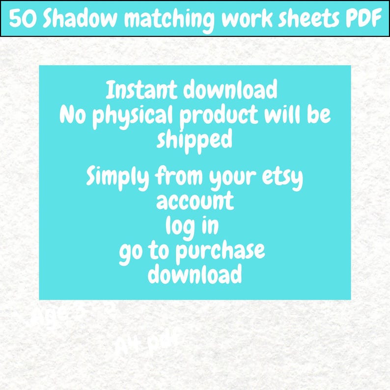 Shadow Matching Game, Preschool Activity, Educational Printable (PDF ...