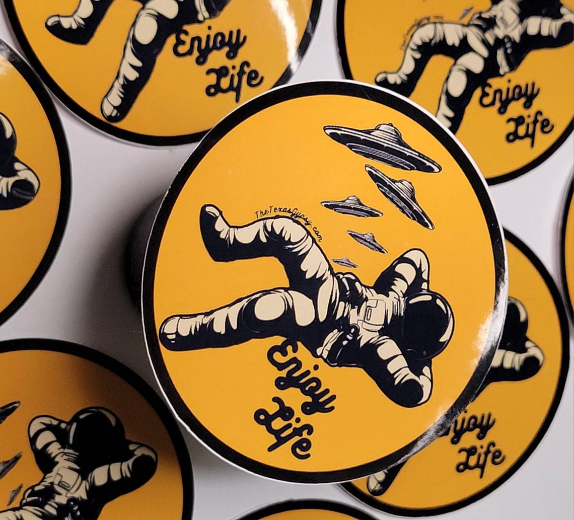 Enjoy Life Space Invader UFO Sticker - Etsy