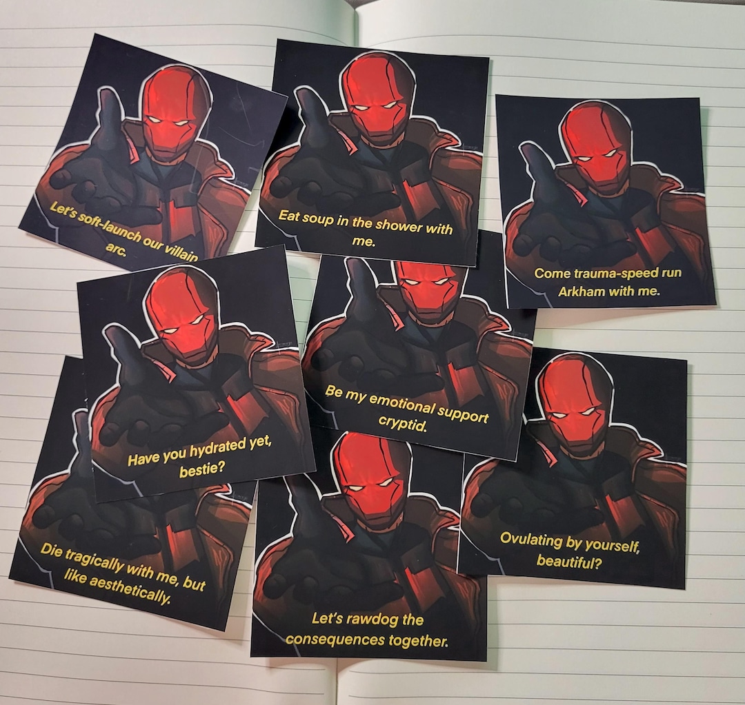 Vigilante Fanart Stickers - Unhinged Captions (RED Version) - Etsy