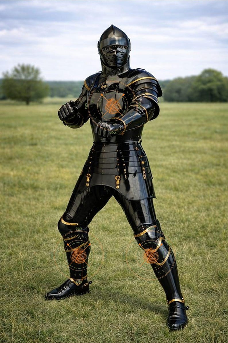Black Knight Full Body Armor | Handmade Steel Combat Reenactment ...