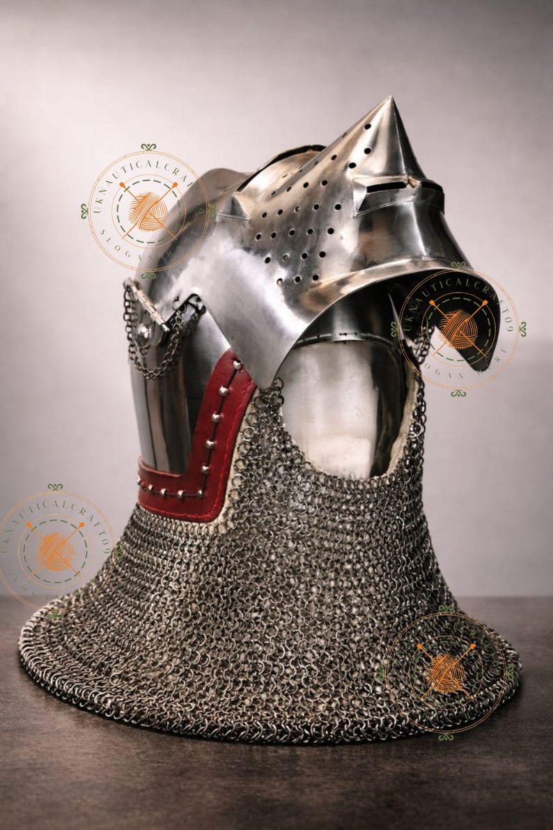 Sliver Steel Medieval Pig Face Bascinet Helmet Hand Made Halloween Gift ...