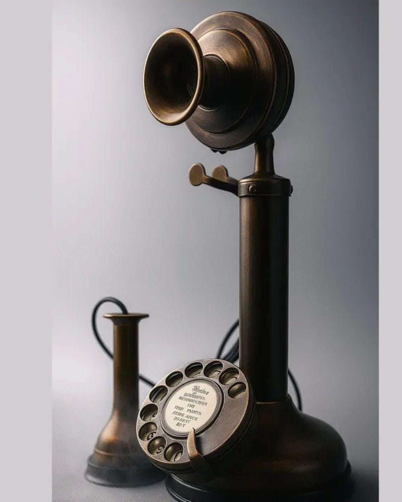 Antique Rotary Dial Candlestick Telephone – Vintage Brass Landline ...