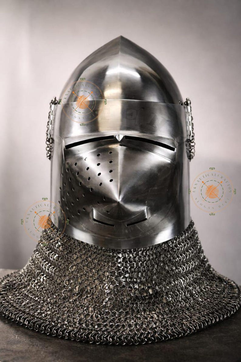 Sliver Steel Medieval Pig Face Bascinet Helmet Hand Made Halloween Gift ...