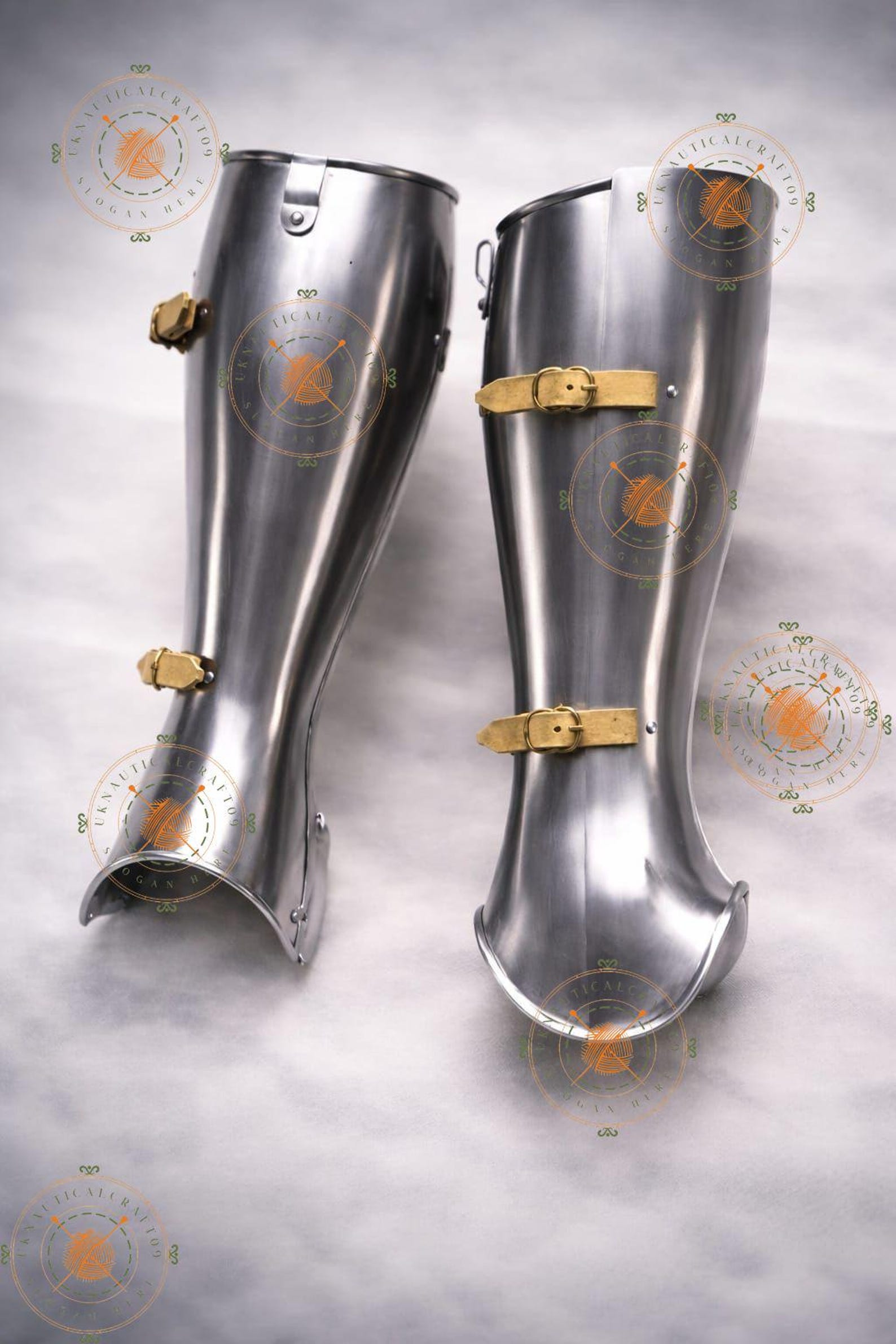 Medieval Gothic Steel Knight Leg Armor Greaves Sabatons Wearable ...