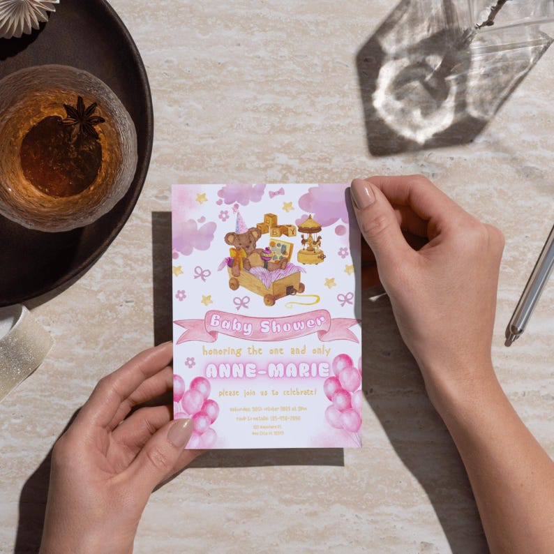 Editable Baby Shower Invitation Template | Boy & Girl Canva Invite ...