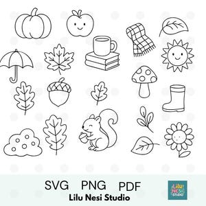 Autumn Elements Clipart Bundle – 19 Fall Leaves, Acorns, Pumpkins ...