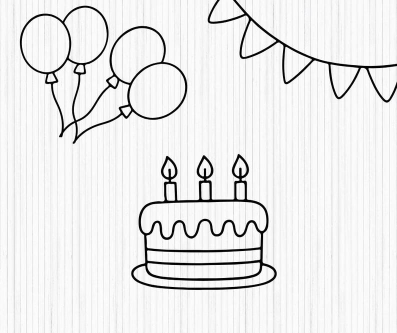 Birthday Party Clipart Bundle | Birthday Doodle| Cute SVG PNG PDF ...