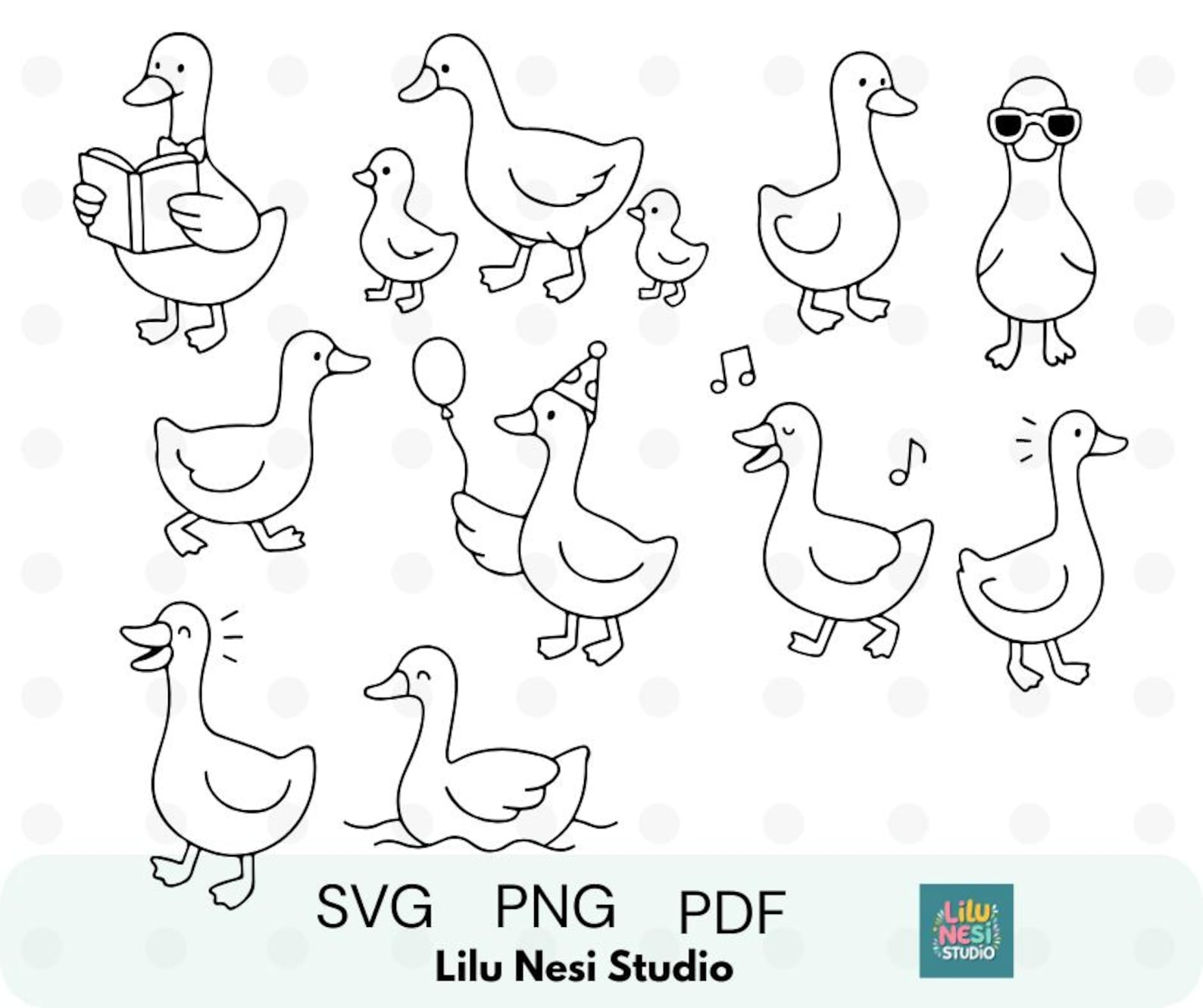Silly Goose SVG Bundle | Funny Goose Clipart | Spring Goose, Party ...