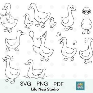 Silly Goose SVG Bundle | Funny Goose Clipart | Spring Goose, Party ...