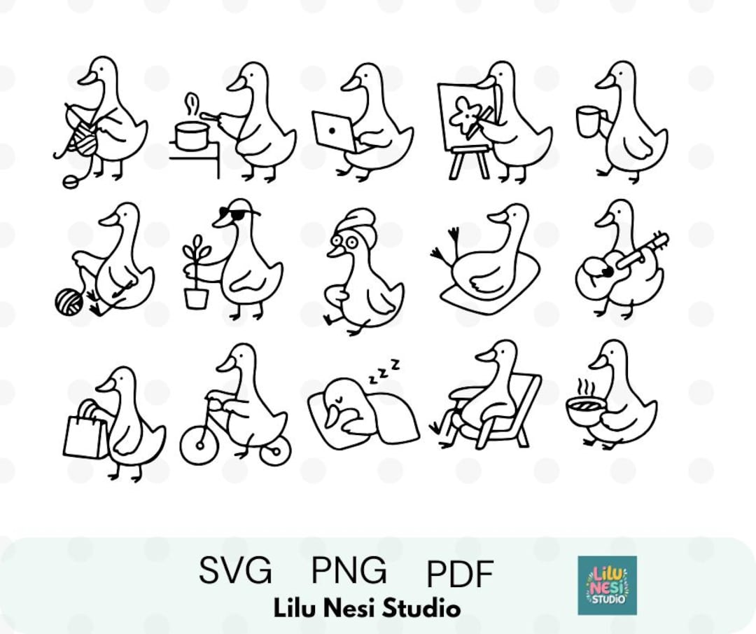15 Silly Goose Daily Illustrations – Funny Goose Clipart PNG Bundle ...