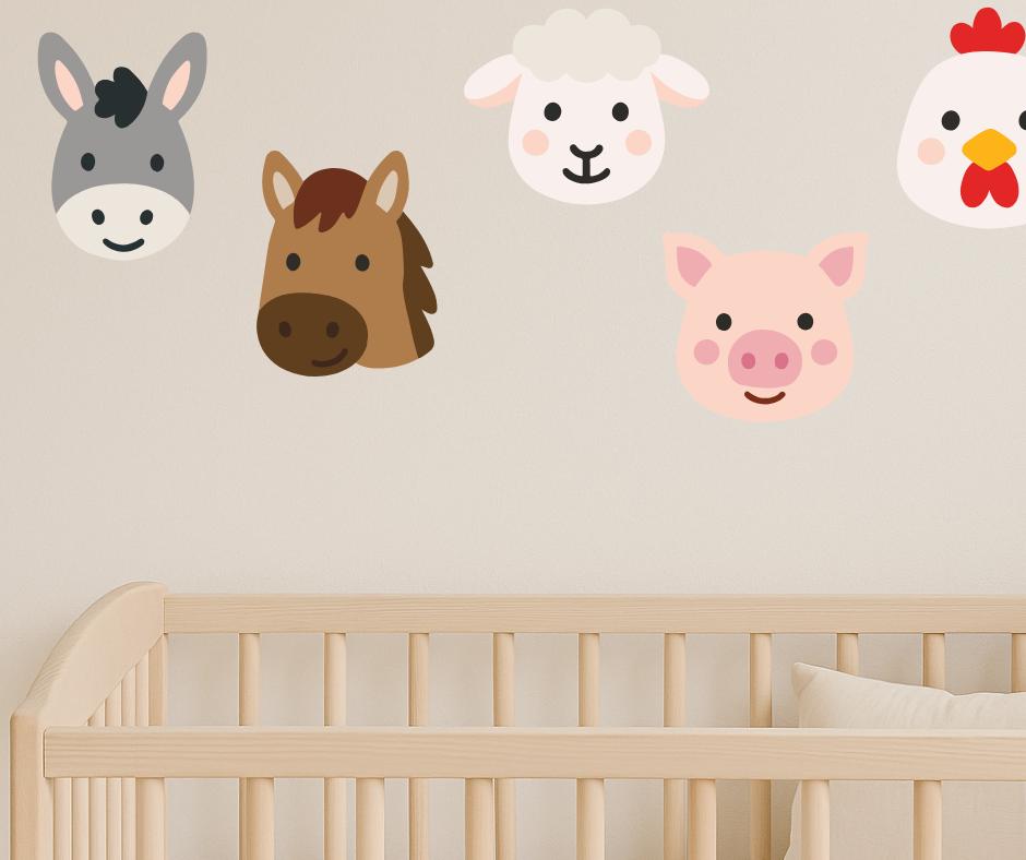 Farm Animal Faces Clipart Set, 6 Farm Animals SVG PNG PDF | Layered ...