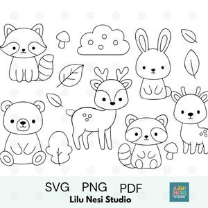 Woodland Animal Clipart Bundle – 13 Cute Forest Animals SVG PNG PDF ...
