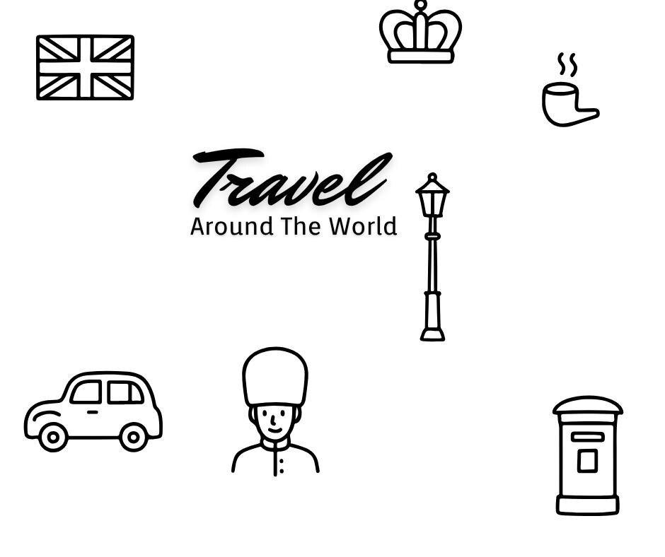 London UK Line Art SVG | England Doodle Clipart, Black and White Travel ...