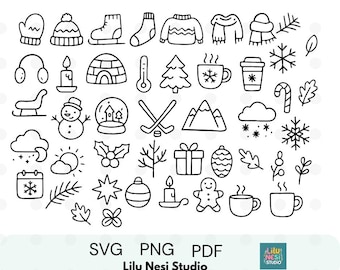 Winter Clipart Bundle – 31 Cozy SVG PNG PDF Elements | Snowflakes ...