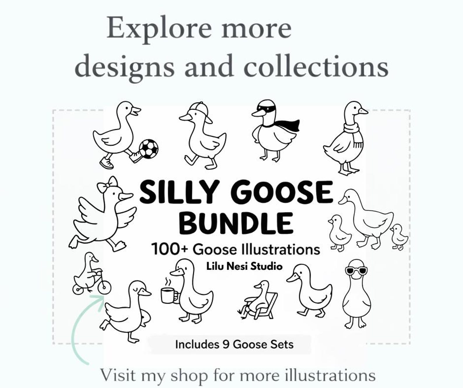 Silly Goose SVG Bundle | Funny Goose Clipart | Spring Goose, Party ...