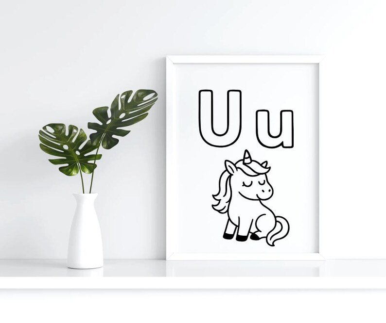 Letter U Alphabet Clipart | Uu Line Art Illustrations | Preschool ...