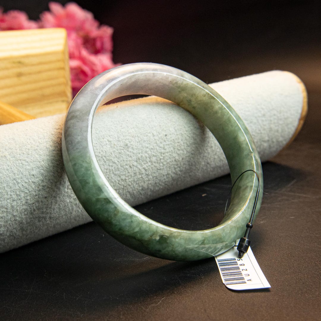 58mm Genuine Grade A Burmese Jadeite Jade Bangle Bracelet– Lavender ...