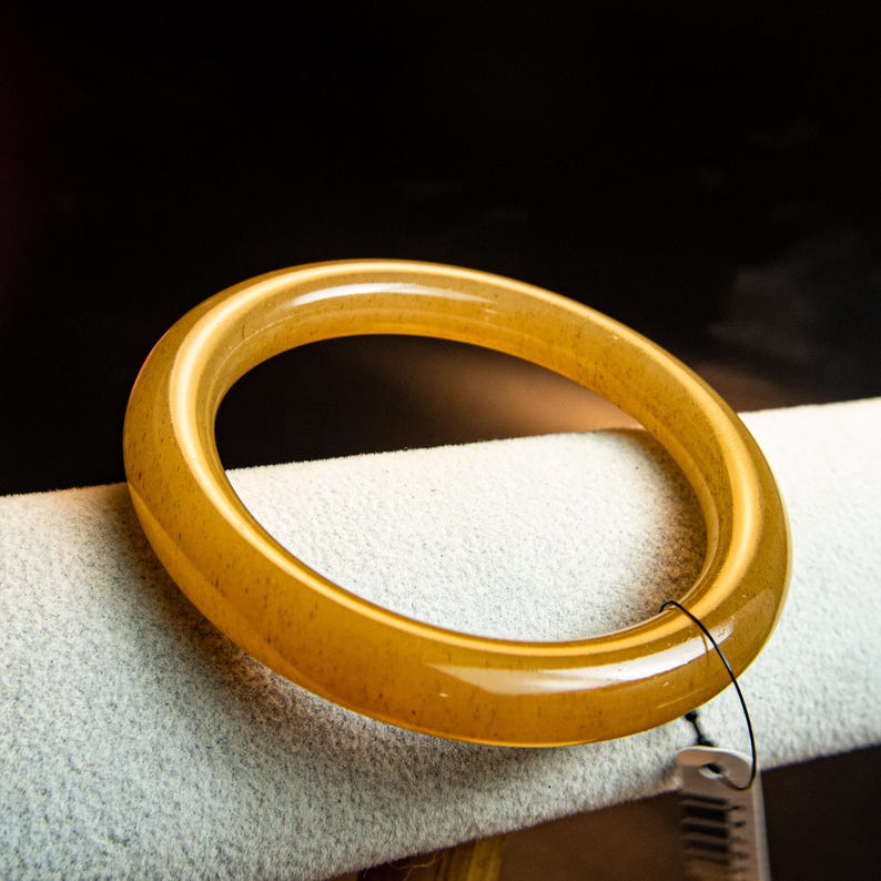 66mm Grade A Burmese Jadeite Jade Bangle | Honey Red “moss in Snow ...