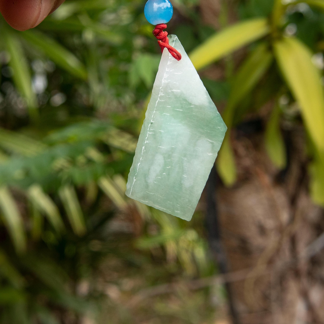 46mm Genuine Grade A Burmese Jadeite Necklace and Pendant Featuring ...