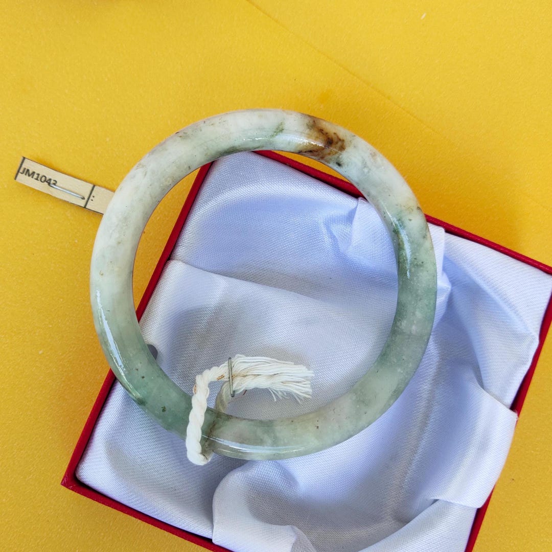 58MM Princess-cut Round Burmese Jadeite Bangle – Authentic Grade A ...