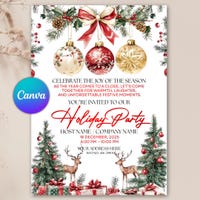 EDITABLE Merry and Bright Christmas Party Invitation Merry and Bright ...