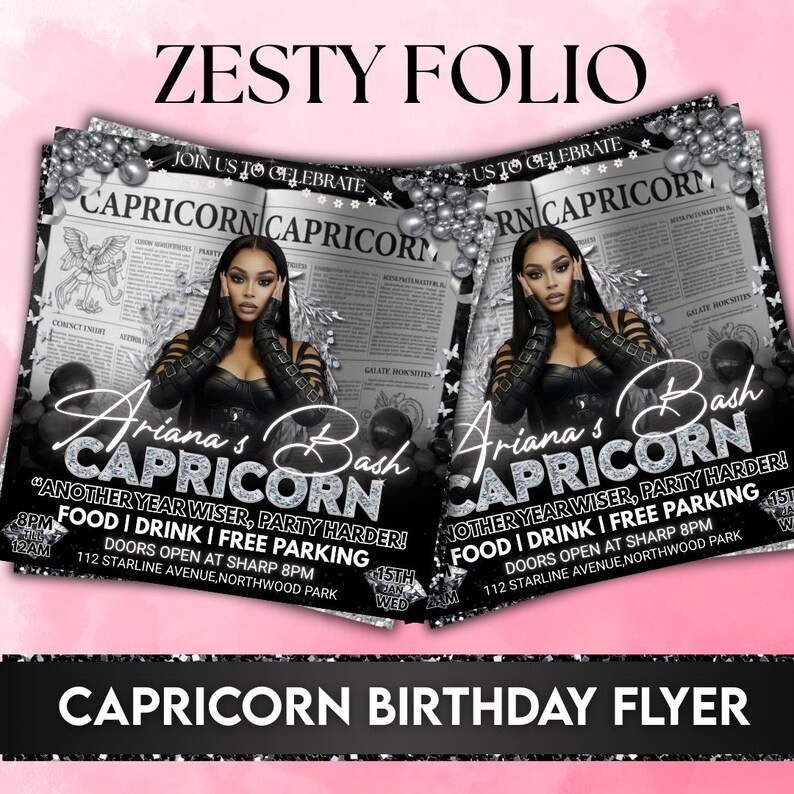 Capricorn Birthday Flyer, Capricorn Nightclub Birthday Flyer, Capricorn ...