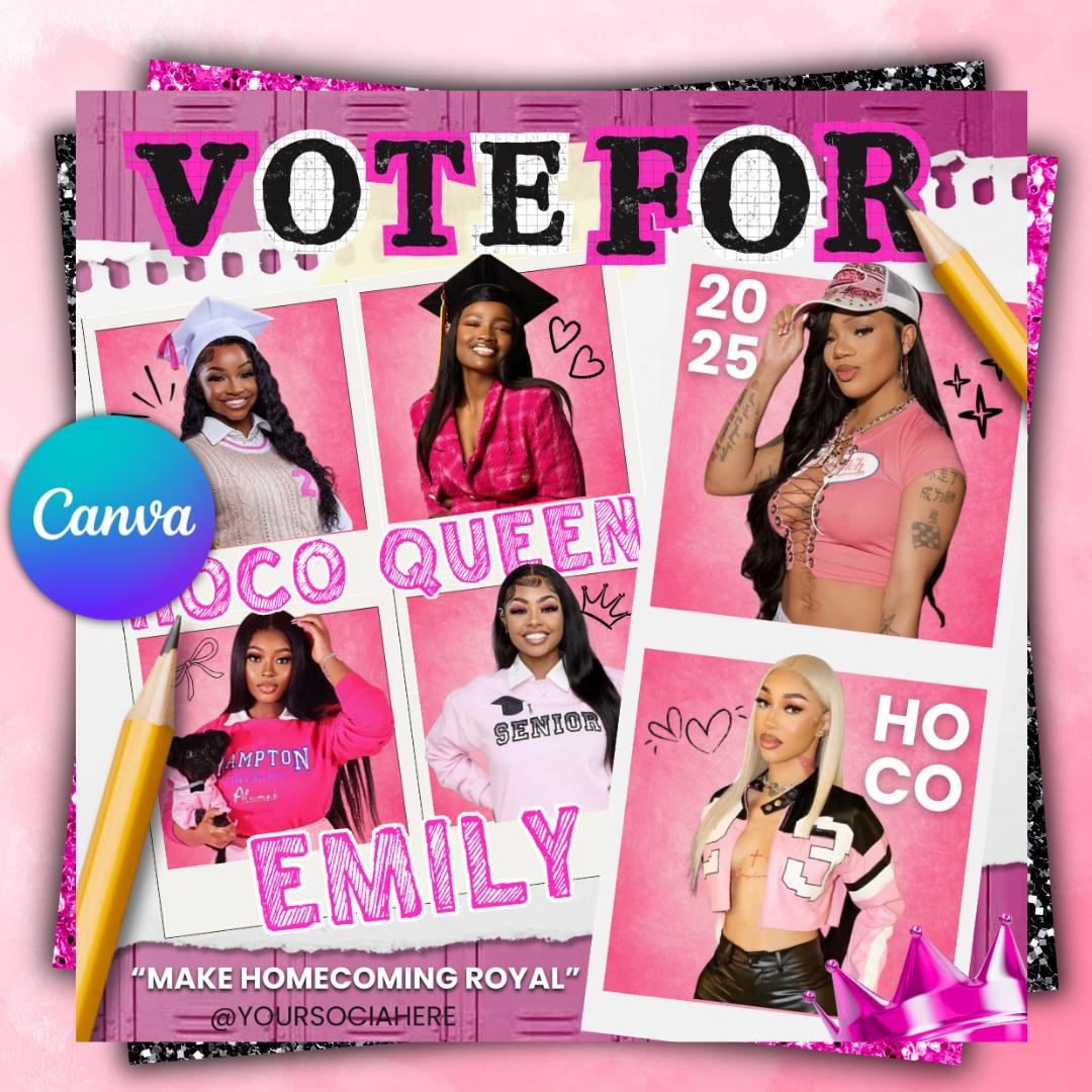 Homecoming Flyer, Vote Homecoming, HOCO Flyer, Homecoming Queen Flyer ...