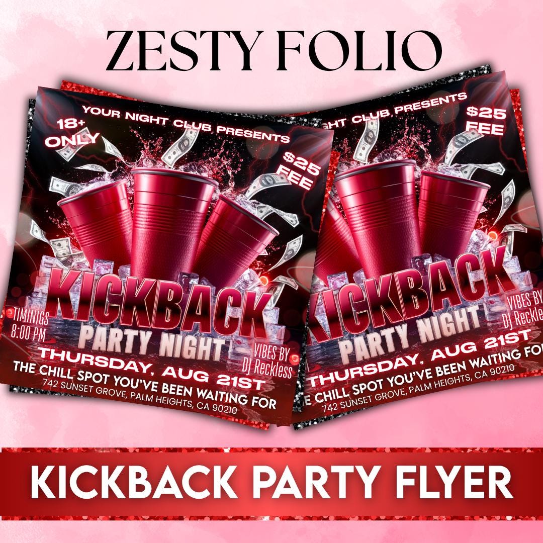 Kickback Party Flyer, Editable Kickback Club Flyer, Club DJ Party ...