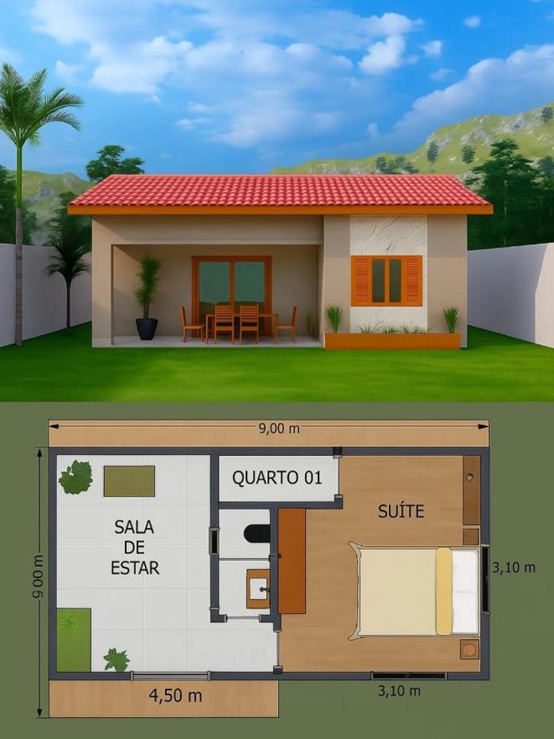 House Plan Architect Drawing Villa Simple - Etsy