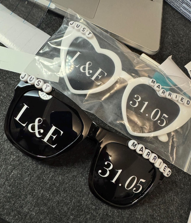 Personalized Just Married Glasses – Wedding, Bachelorette Party, Couple ...